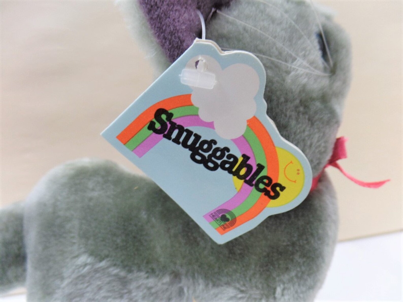 Vintage 1984 Heartline Snuggables Gray Kitten Dinah Plush Toy Graphics ...