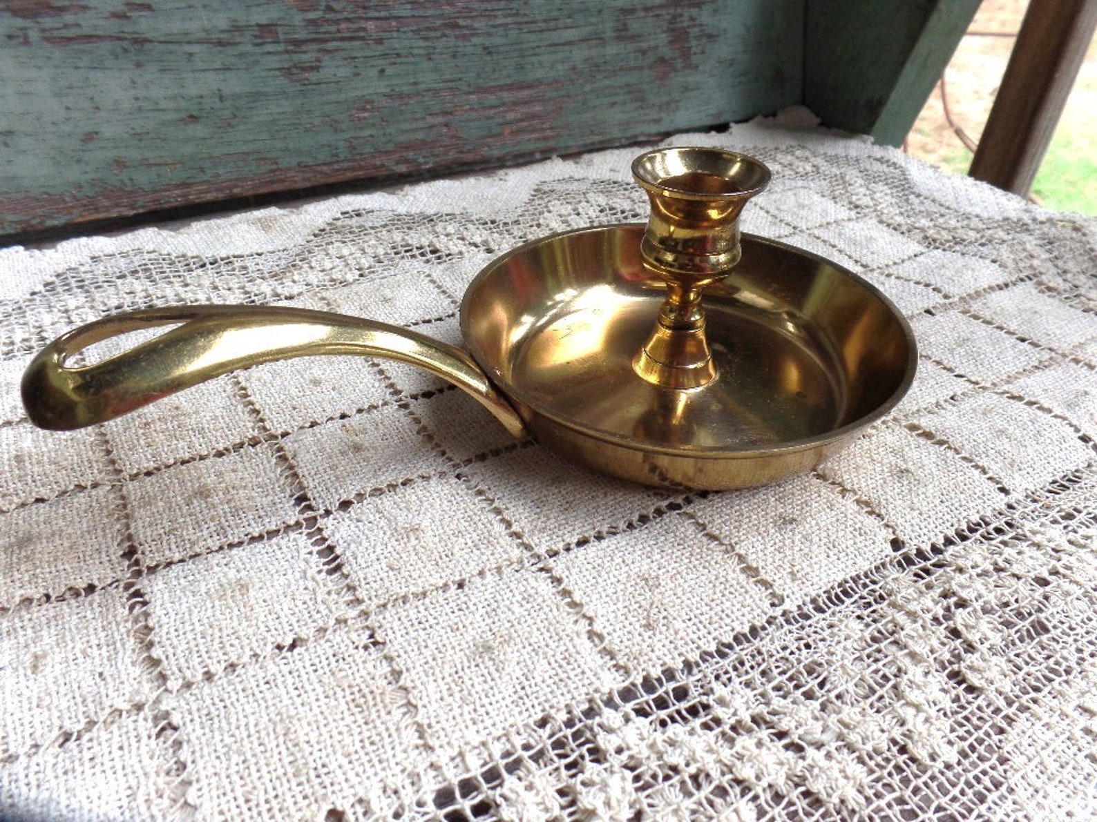 Vintage Brass Frying Pan Candlestick Holder Brass Skillet - Etsy