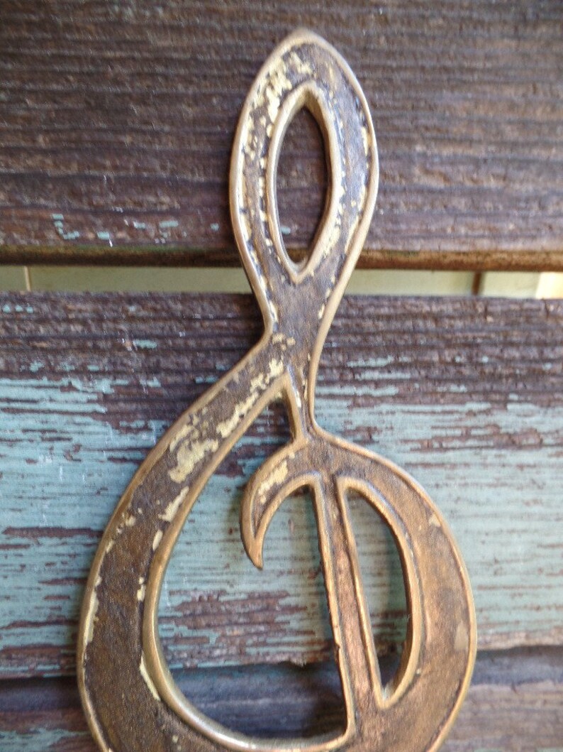 Vintage Solid Brass Musical Note Brass Wall Plaque - Etsy