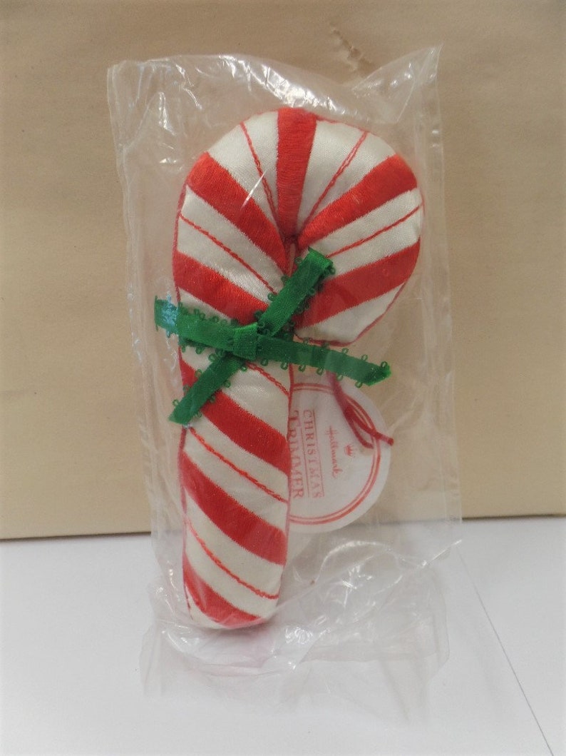 Hallmark Candy Cane Fabric Christmas Ornament 1985 NOS Unopened Package ...