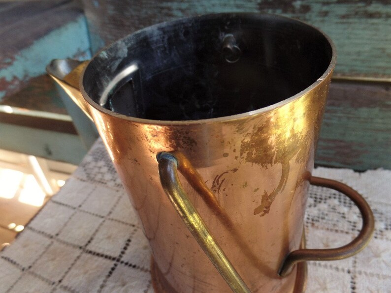 Vintage Copper Milk Pitcher Brass Handles Copper Beverage Can - Etsy