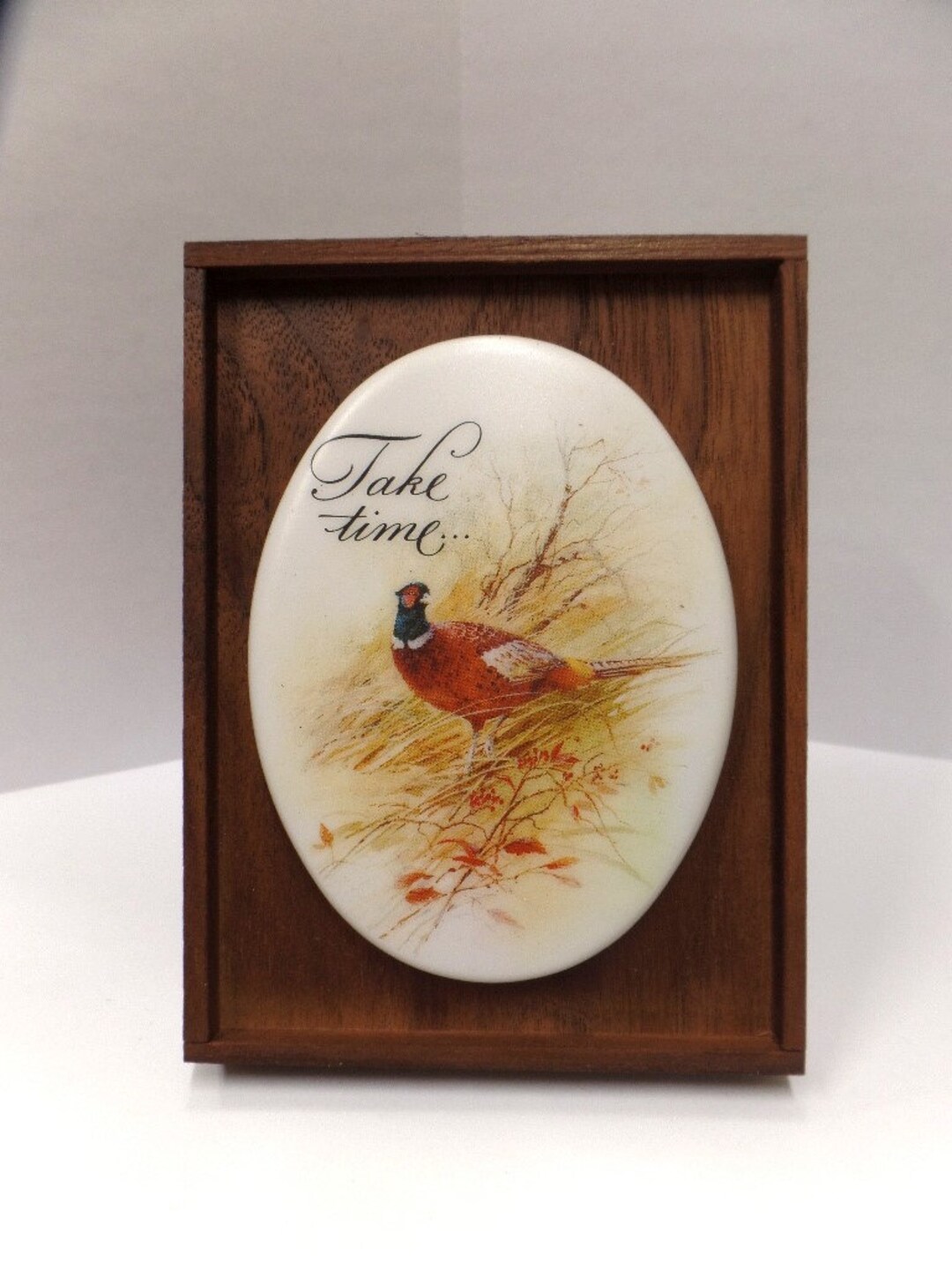 Hallmark Little Gallery Ceramica Plaque 1970's NOS Take Time Pheasant ...