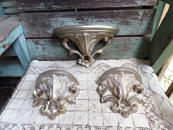 Vintage Set of Three Homco Ornate Wall Shelf and Wall Pockets - Etsy