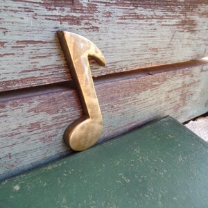 Vintage Solid Brass Musical Note Brass Wall Plaque - Etsy