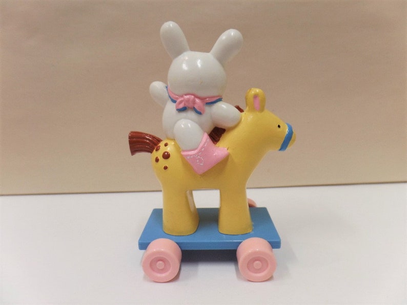 Vintage Hallmark Heartline Bunny Riding Pony Easter Miniature - Etsy