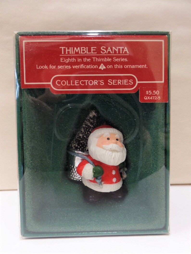 Hallmark Thimble Santa Christmas Ornament 1985 NOS 8th in | Etsy