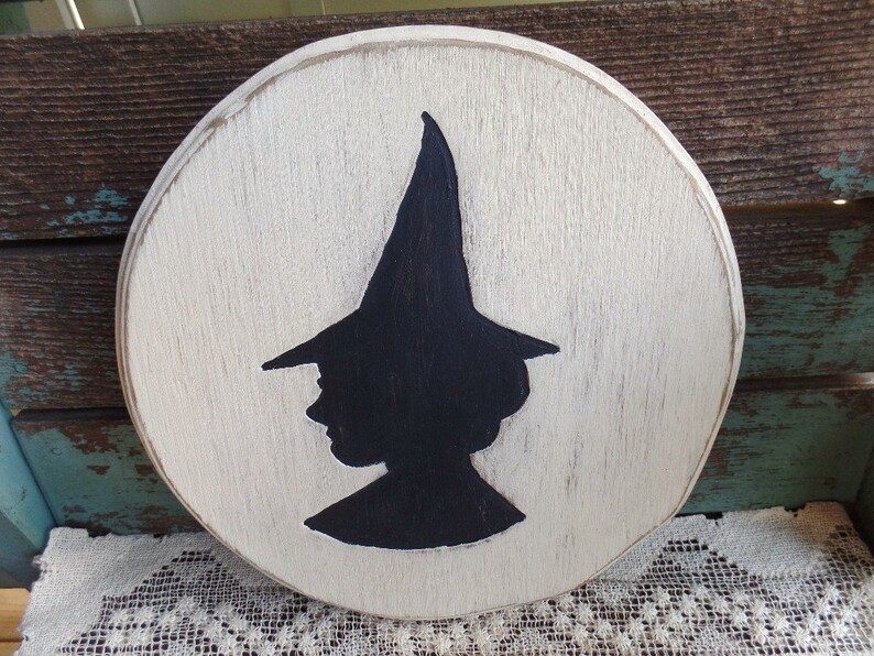 Handmade Folk Art Wood Sign Witch Halloween Decor Shabby Chic | Etsy