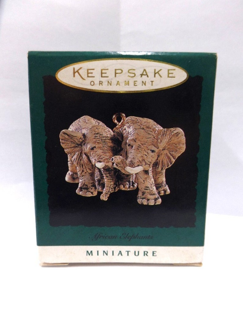 Hallmark African Elephants Miniature Christmas Ornament 1996 - Etsy
