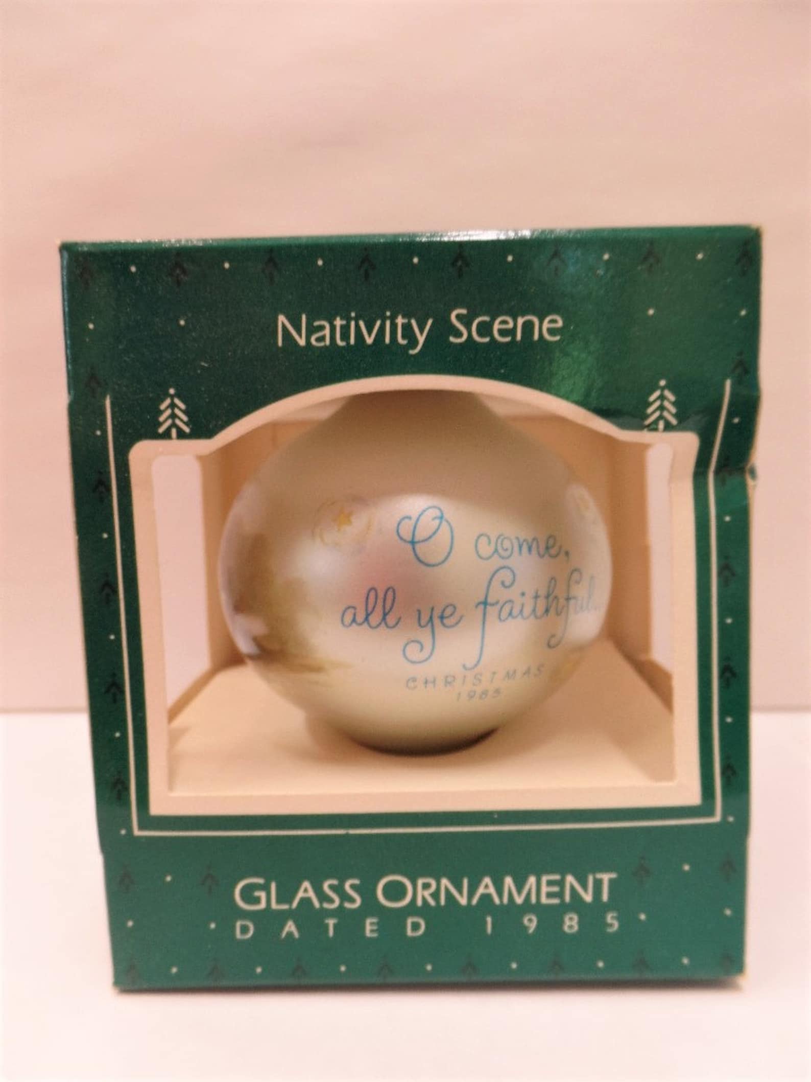 Hallmark Nativity Scene Glass Christmas Ornament 1985 NRFB New - Etsy