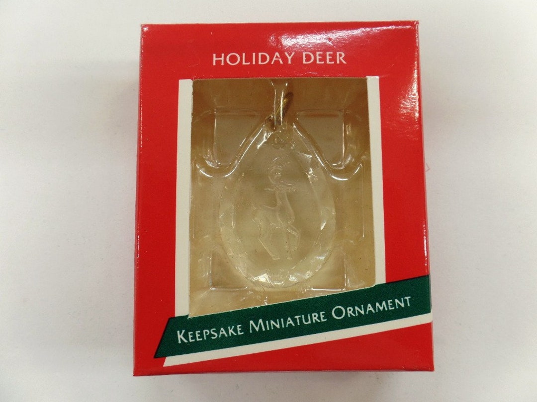 Hallmark Holiday Deer Miniature Christmas Ornament 1989 NOS Feather ...