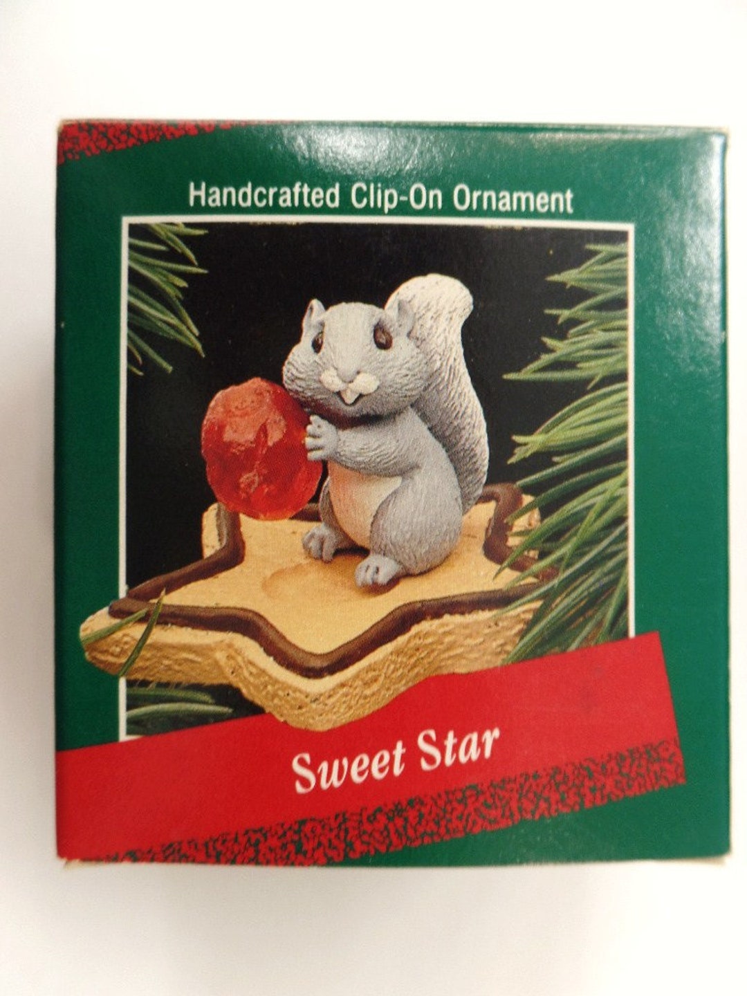 Hallmark Sweet Star Christmas Ornament 1988 New Squirrel on Cookie Clip ...