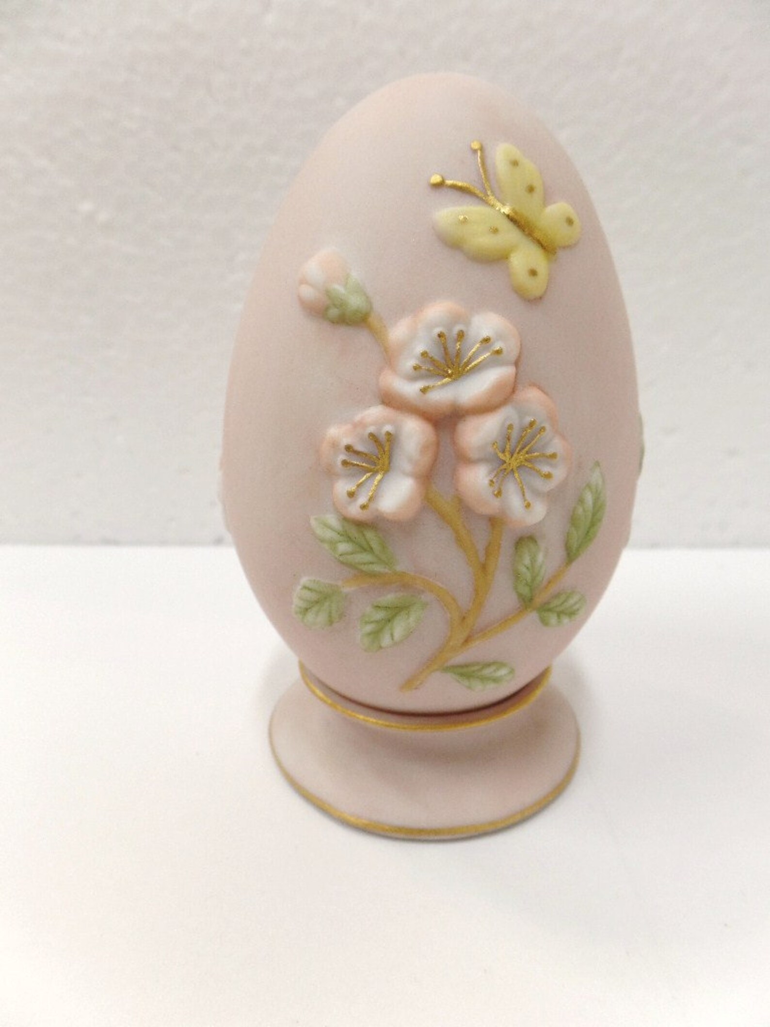 Hallmark Apple Blossom Porcelain Egg With Stand 1990 - Etsy