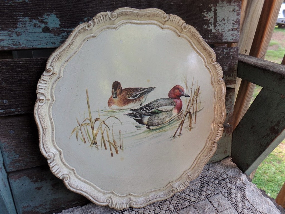 Vintage Italian Serving Tray Duck Design Made in Italy Wood - Etsy