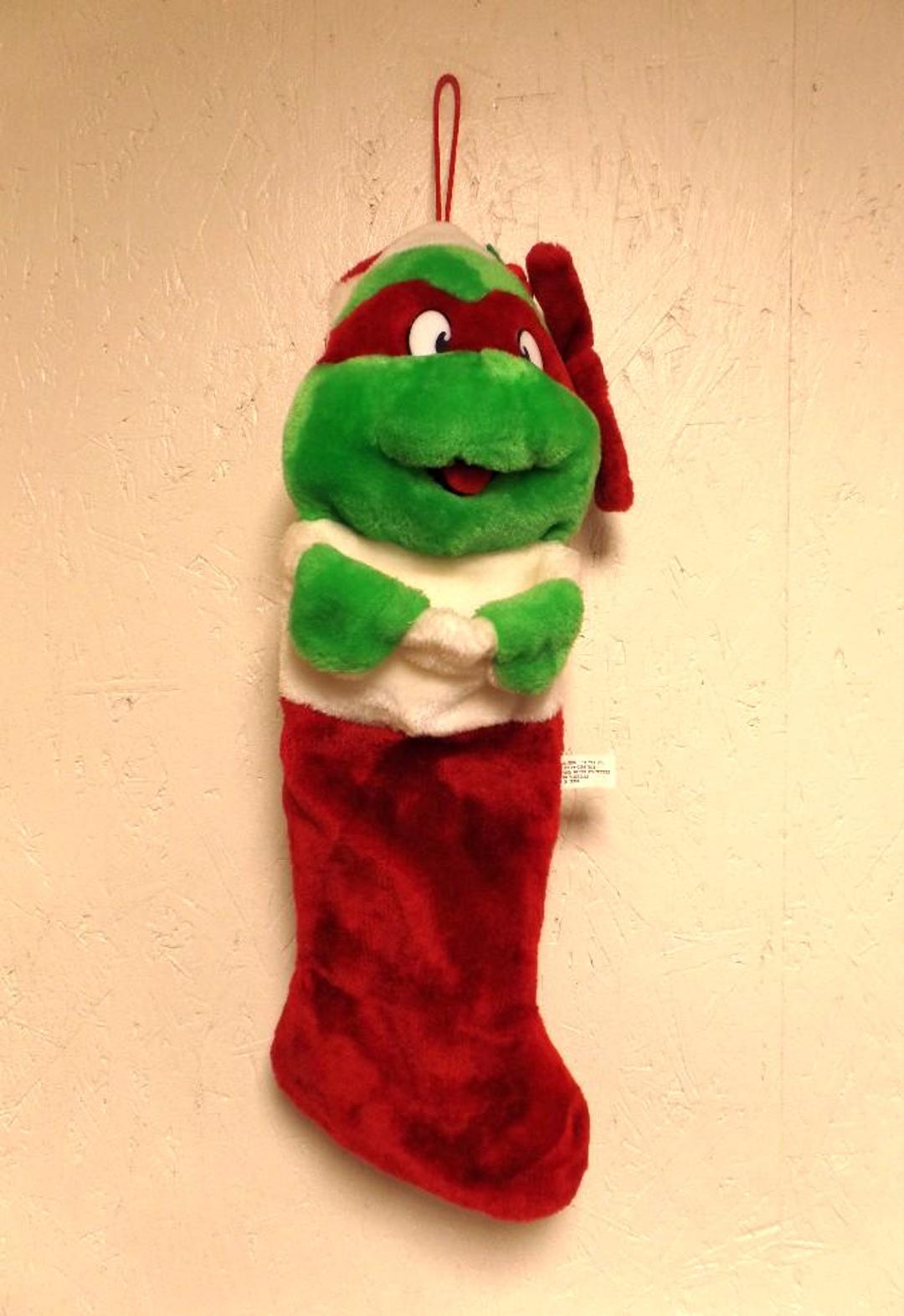 Vintage Teenage Mutant Ninja Turtles Plush Christmas Stocking Raphael ...