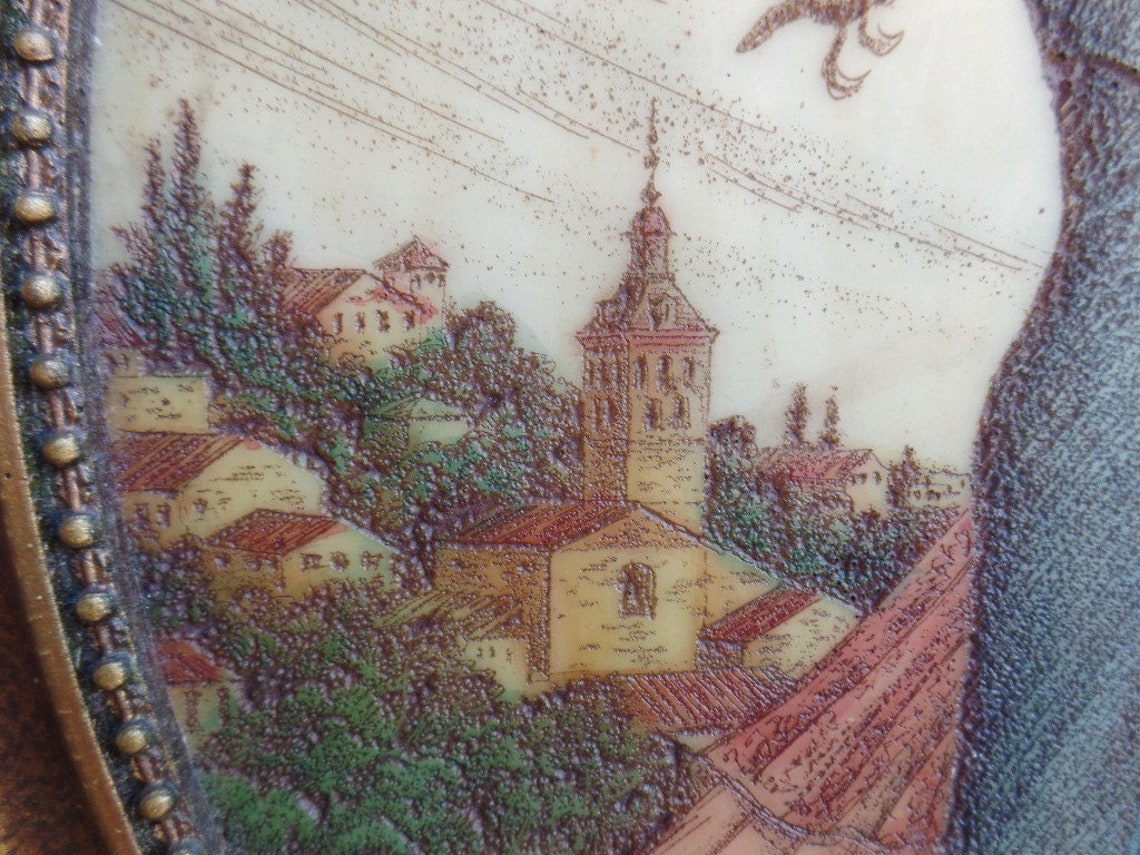 Vintage Artini Engraving Hand Painted Wall Plaque 1965 - Etsy