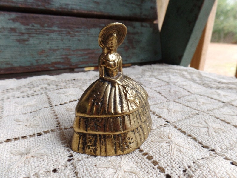 Vintage Solid Brass Southern Lady Bell | Etsy