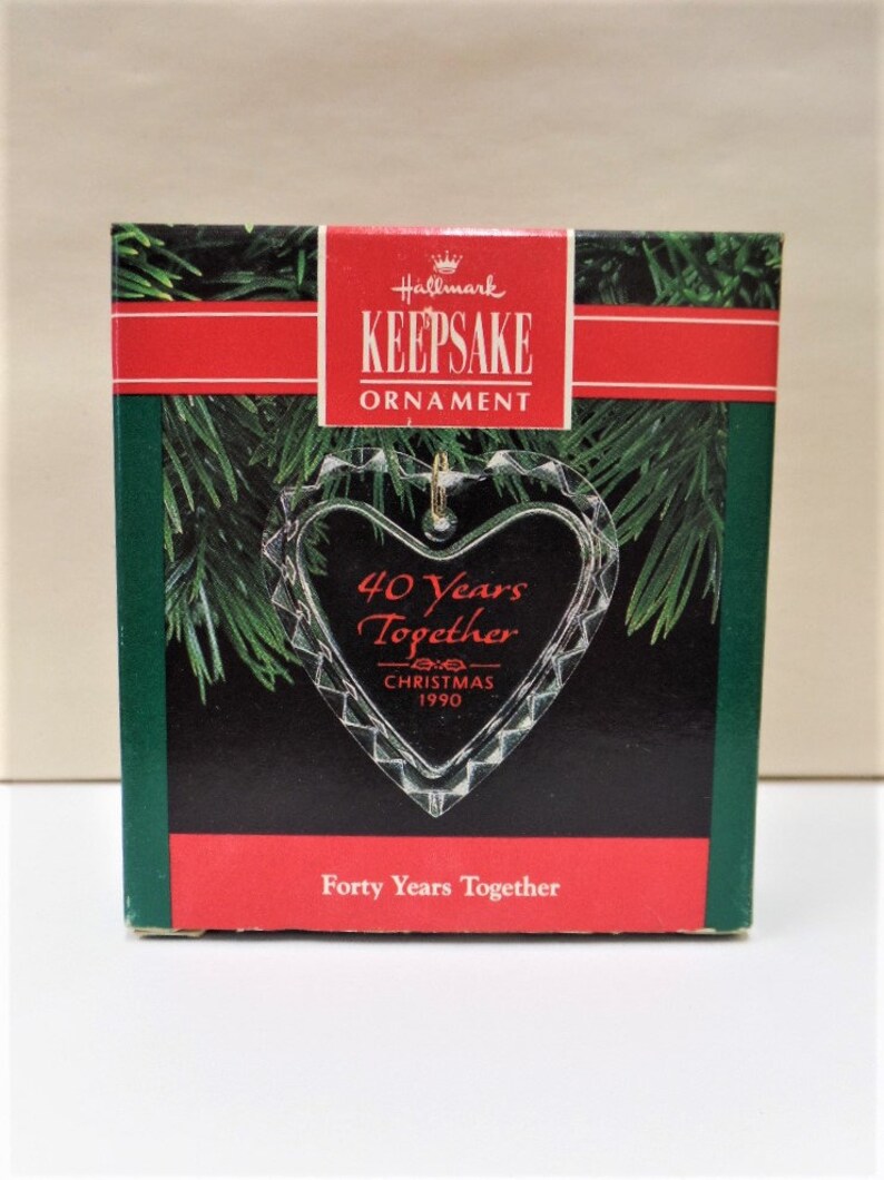 Hallmark 40 Years Together Faceted Glass Christmas Ornament 1990 NOS ...