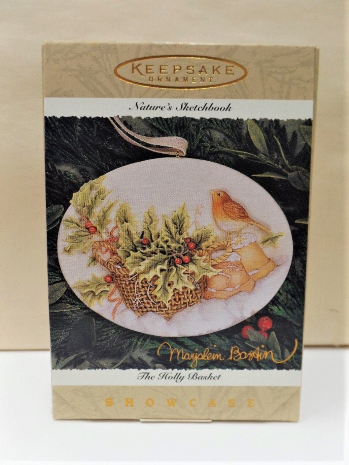 Hallmark Nature's Sketchbook, Holly Basket Christmas Ornament 1996 ...