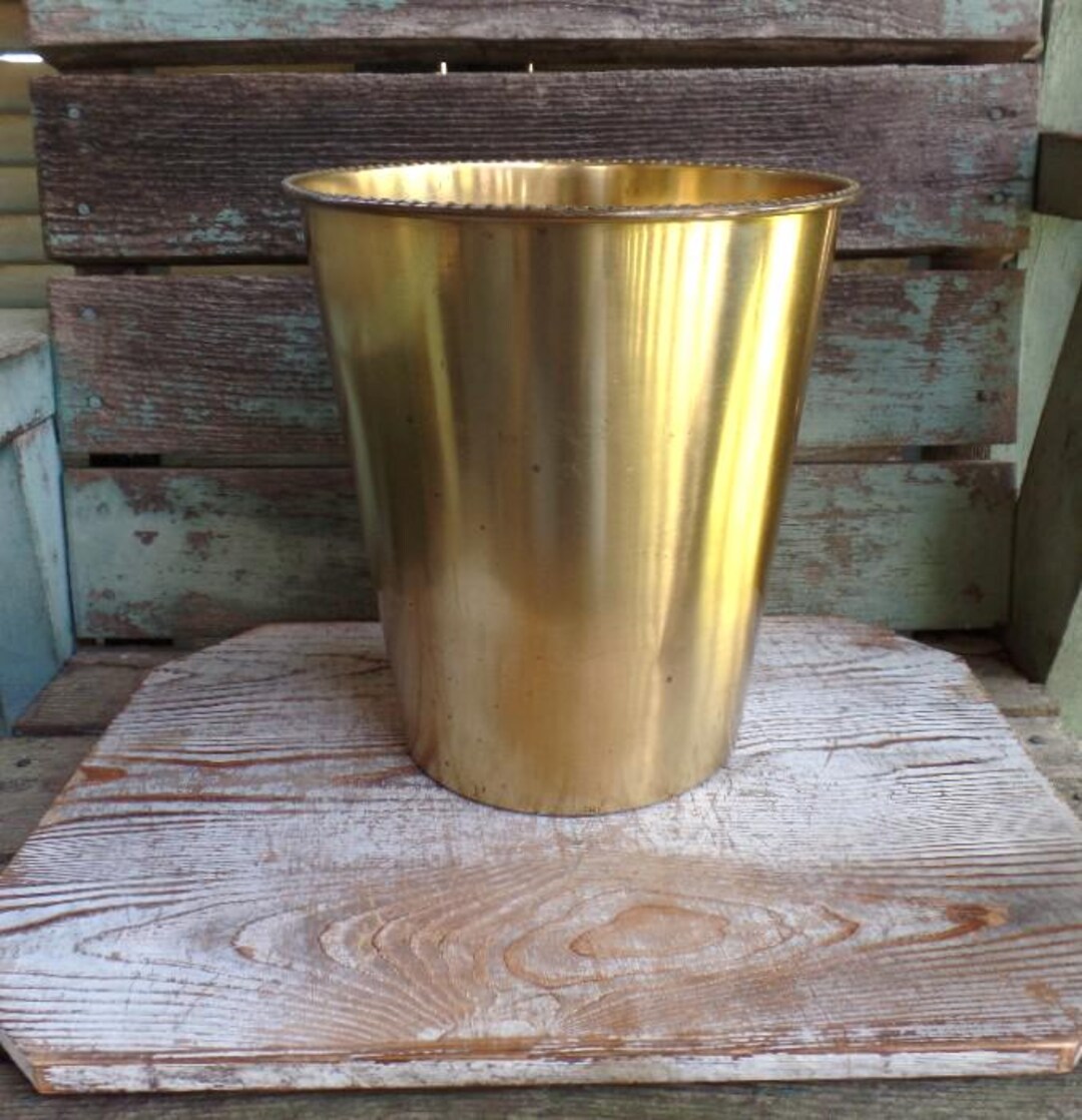 Vintage Brass Trash Can Brass Bucket - Etsy