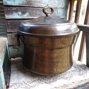 Vintage Large Hammered Brass Pot Brass Steamer Lidded Brass Cooker - Etsy