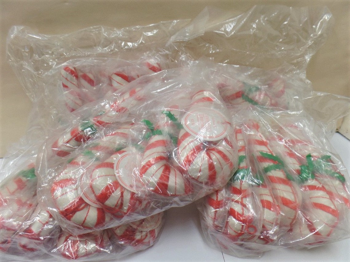 Hallmark Candy Cane Fabric Christmas Ornament 1985 NOS Unopened Package ...