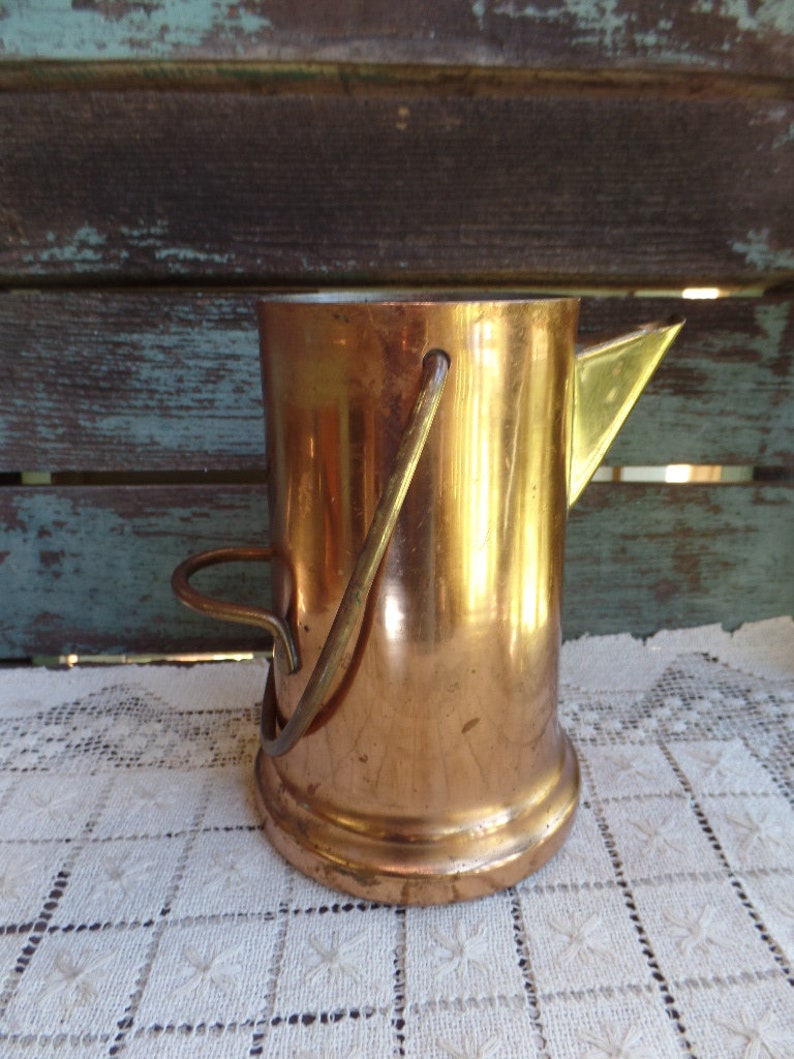 Vintage Copper Milk Pitcher Brass Handles Copper Beverage Can - Etsy