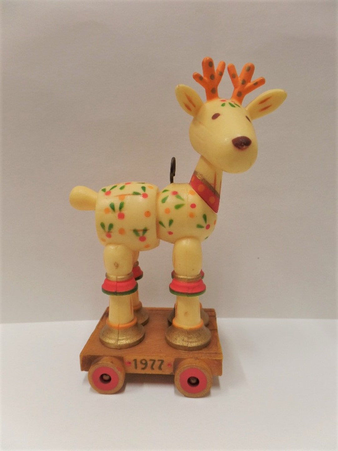 Hallmark Reindeer Christmas Ornament 1977 NOS Yesteryears Wood - Etsy