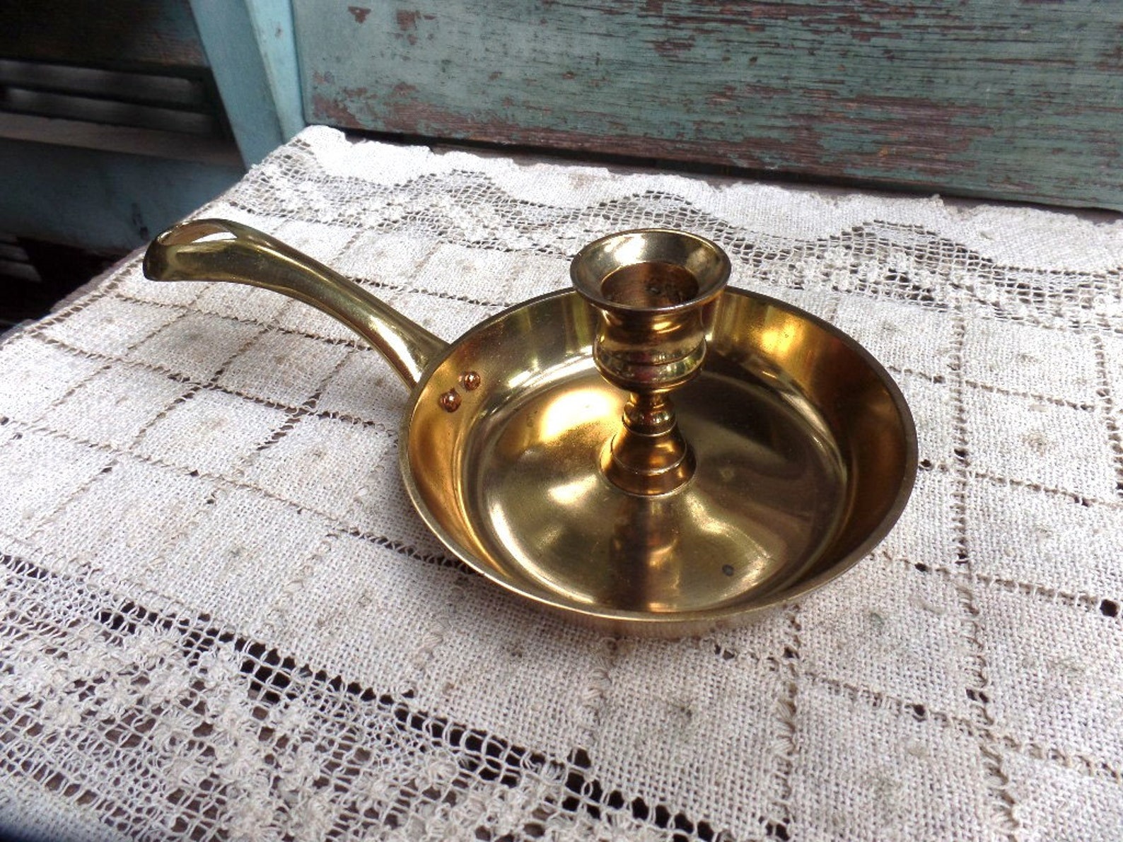 Vintage Brass Frying Pan Candlestick Holder Brass Skillet - Etsy