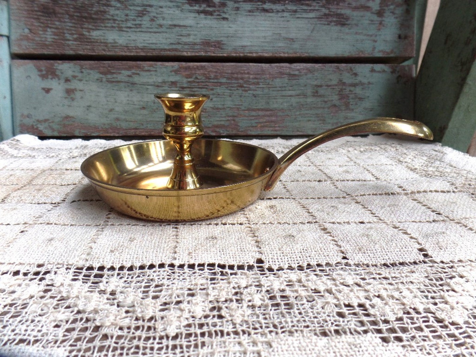 Vintage Brass Frying Pan Candlestick Holder Brass Skillet - Etsy