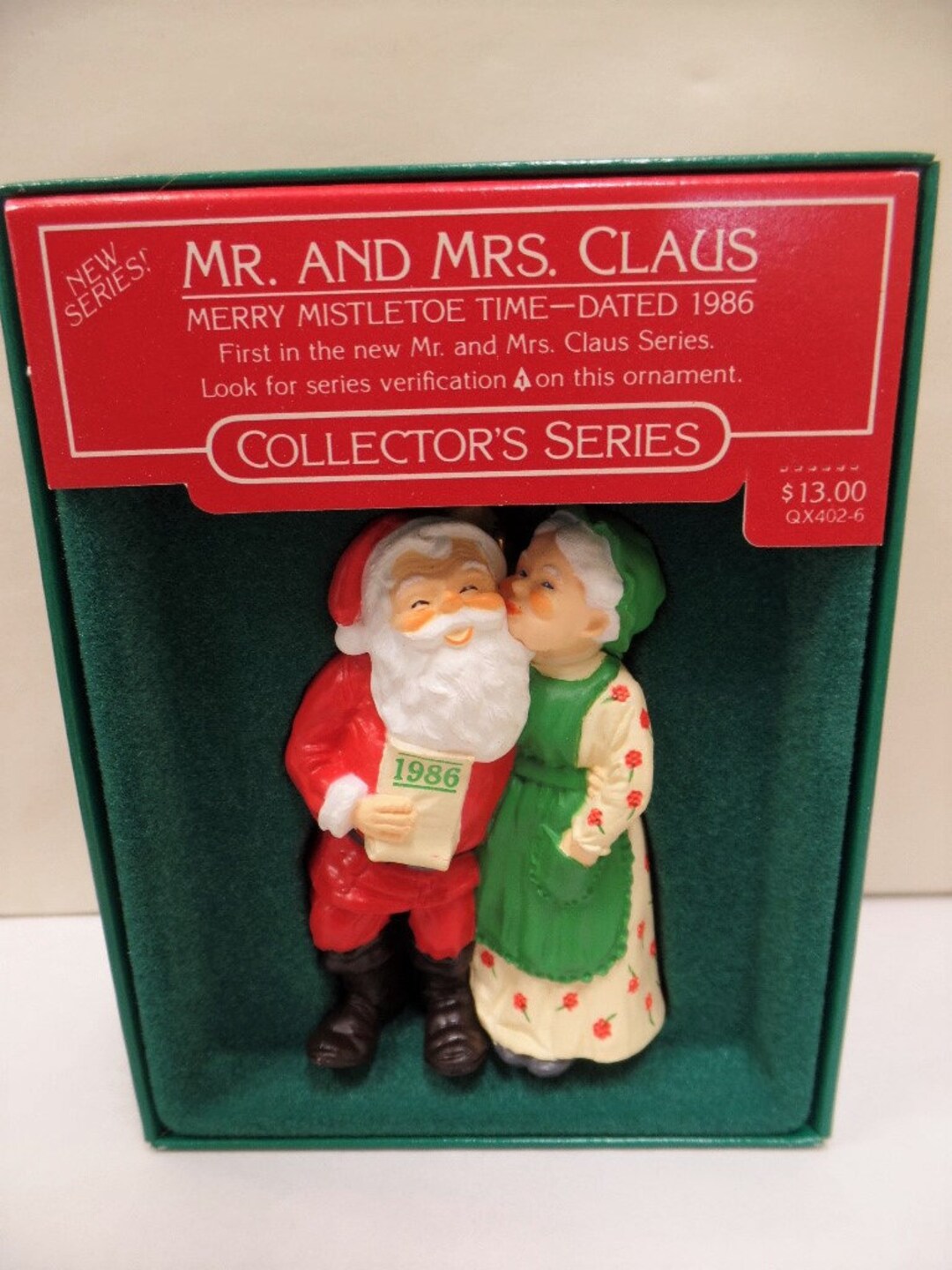 Hallmark Merry Mistletoe Christmas Ornament 1986 NOS Mr. and Mrs. Claus ...