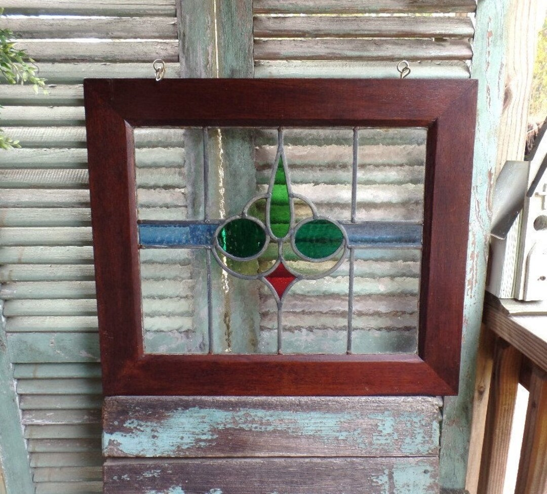 Vintage Leaded Stained Glass Wall Hanger Window Hanger Light Catcher ...