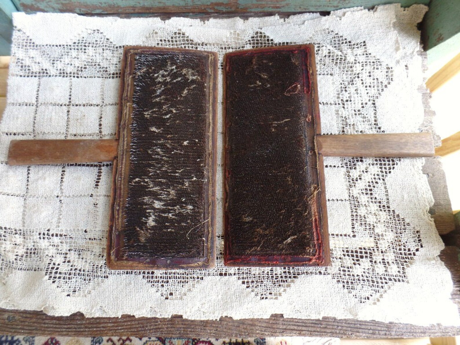 Antique Pair of Cotton Carding Brushes L.S. Watson & CO. Old Whittemore ...