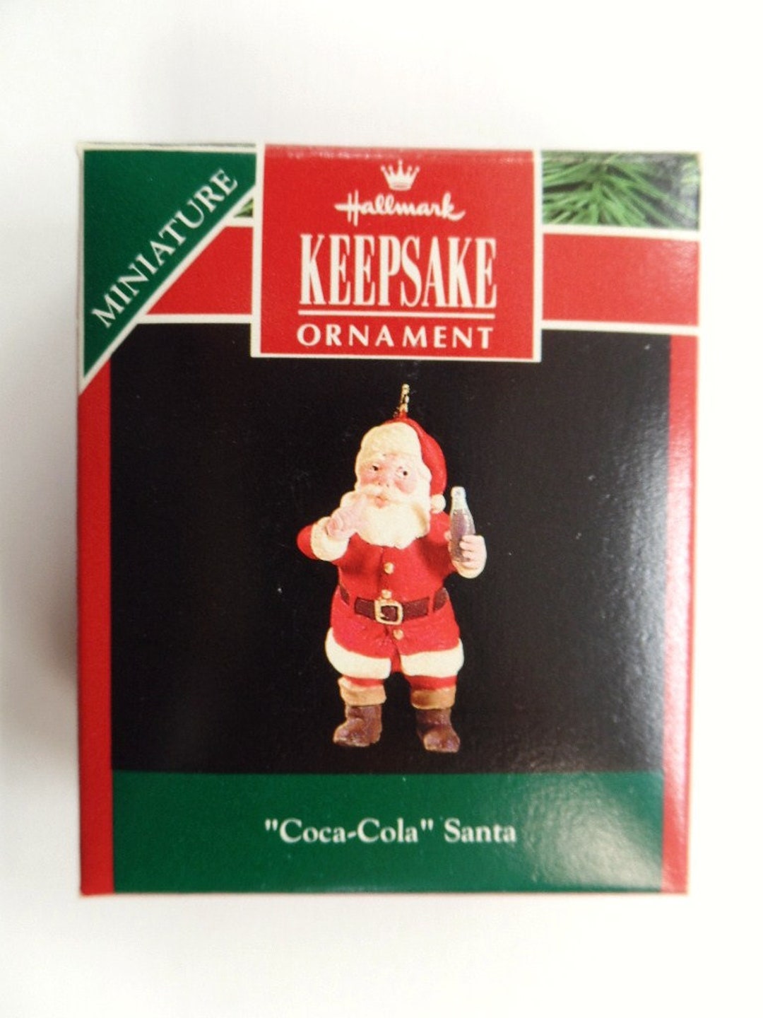 Hallmark "coca-cola" Santa Miniature Christmas Ornament 1992 Feather ...