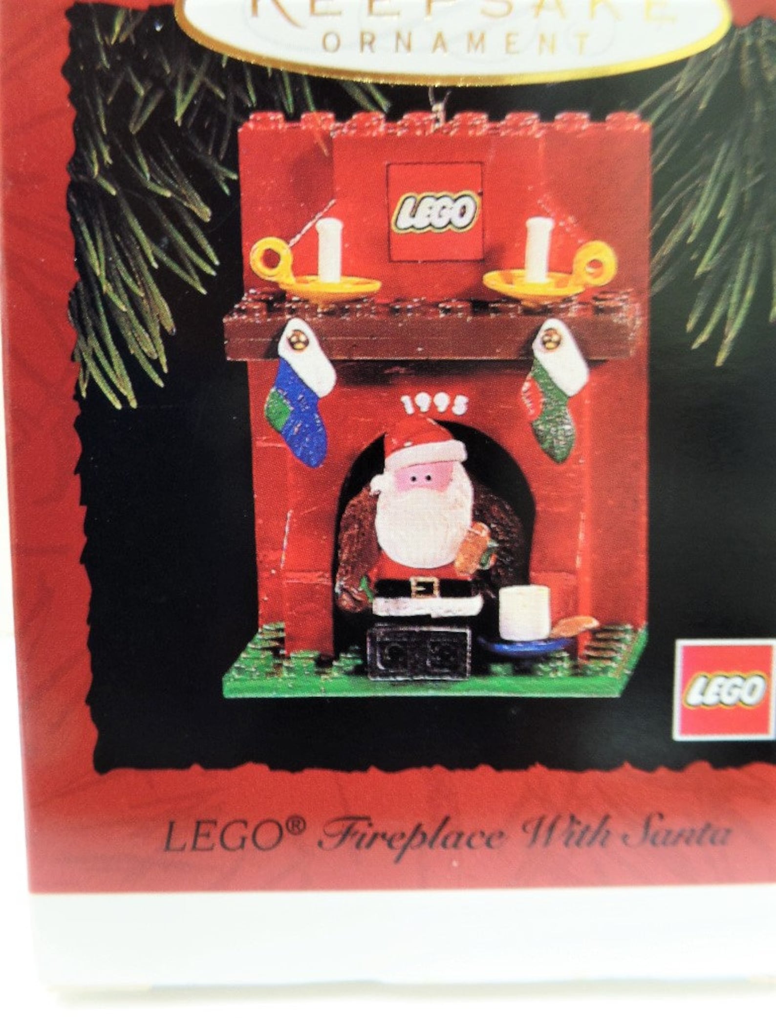 Hallmark Fireplace With Santa Lego Christmas Ornament 1995 | Etsy