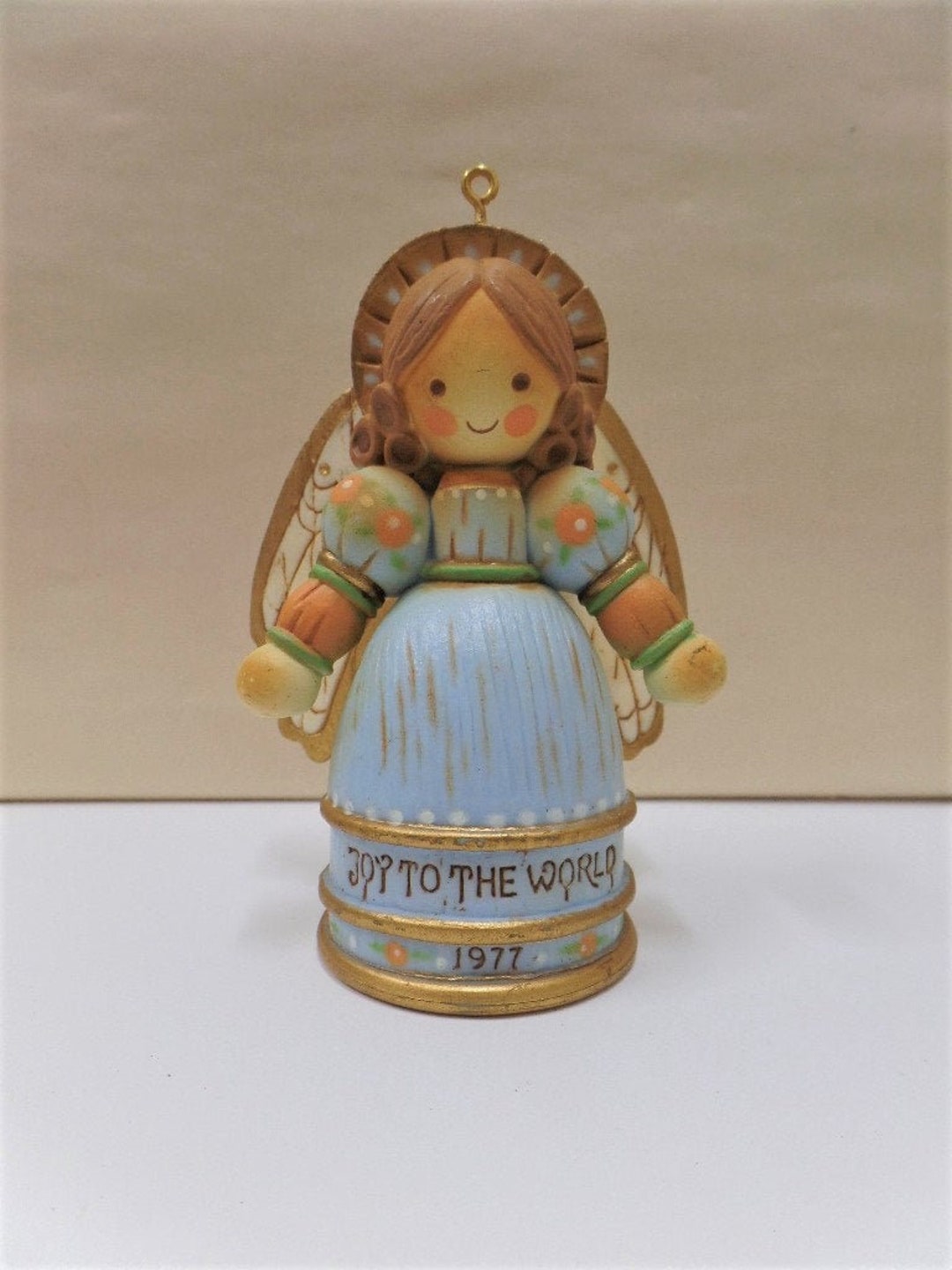 Hallmark Angel Christmas Ornament 1977 NOS Yesteryears Wood Look Design ...