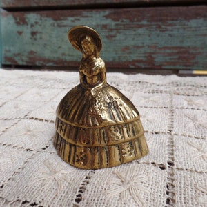 Vintage Solid Brass Southern Lady Bell - Etsy