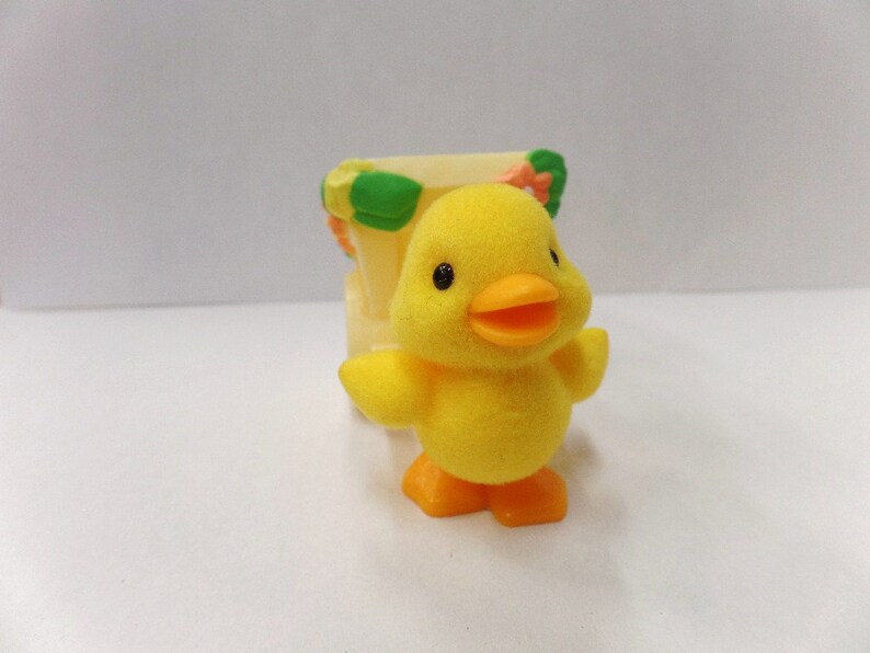 Vintage Hallmark Easter Merry Miniature Flocked Duckling Pulling Cart ...