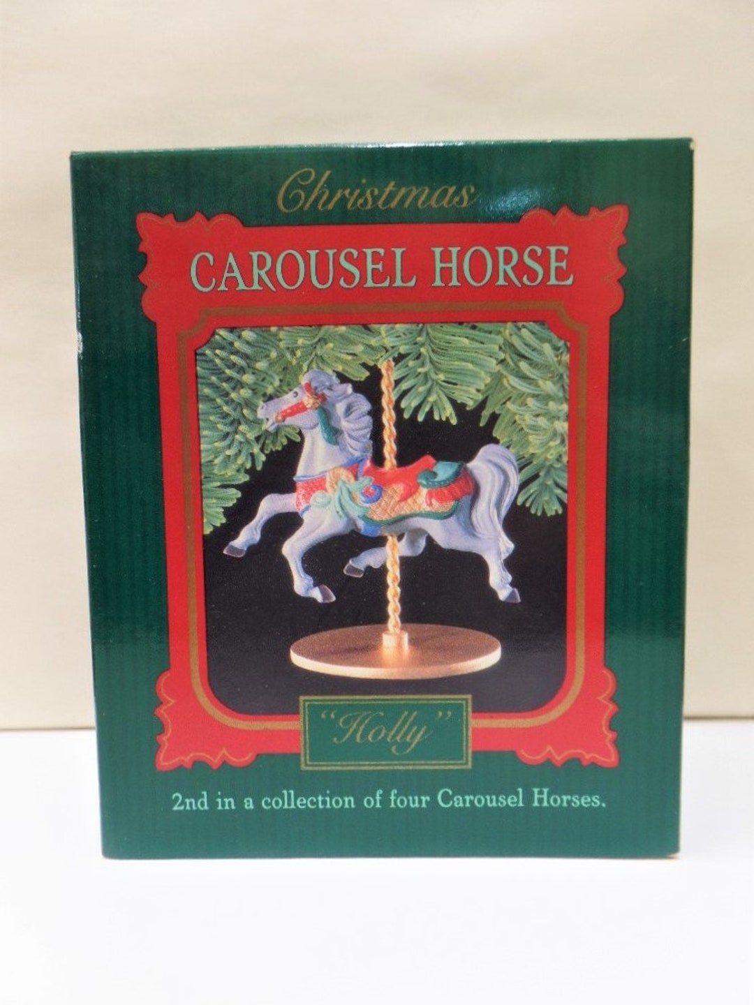 Hallmark Carousel Horse Holly Christmas Ornament 1989 NRFB NOS - Etsy