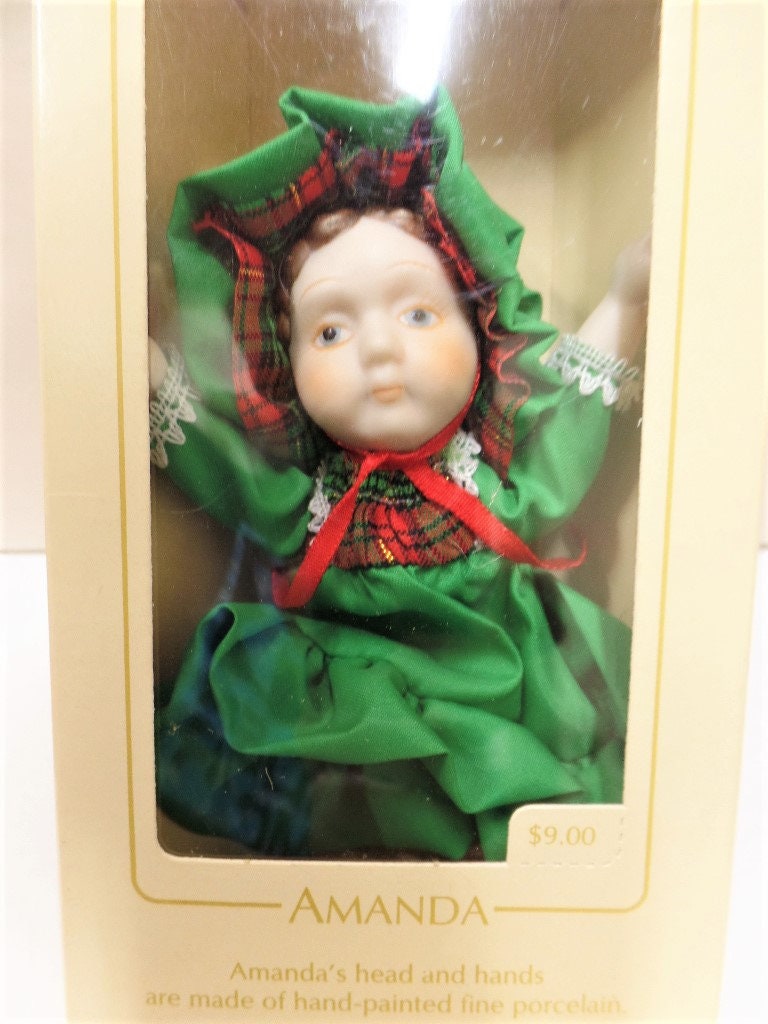 Hallmark Amanda Doll Christmas Ornament 1984 NOS Fabric and Porcelain ...