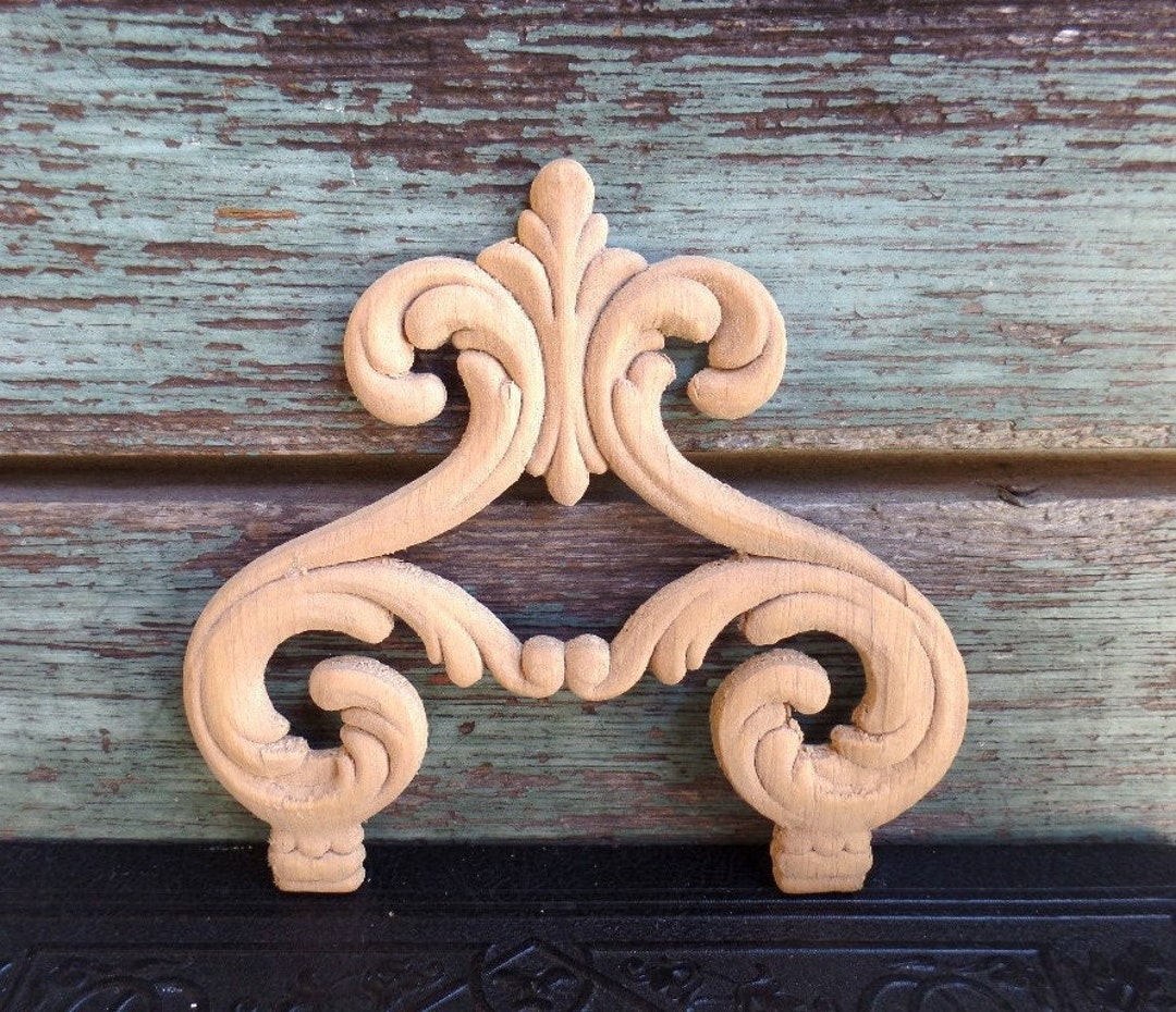 Vintage Wood Applique Furniture Accent Piece Wall Decor Made in Italy ...