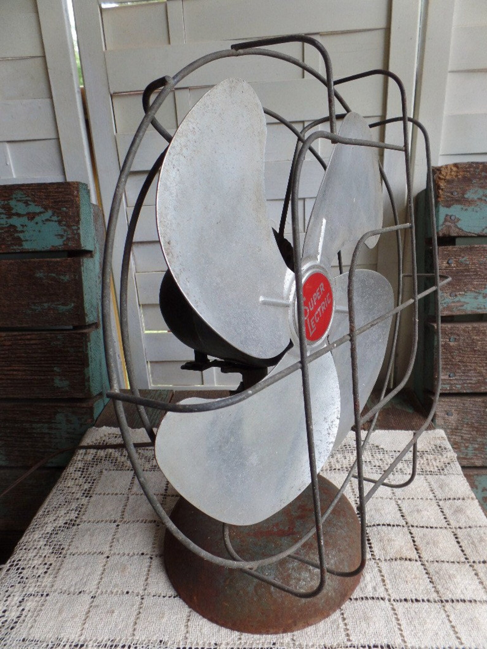 Vintage Super Lectric Table Top Fan Industrial Art Mid Century | Etsy