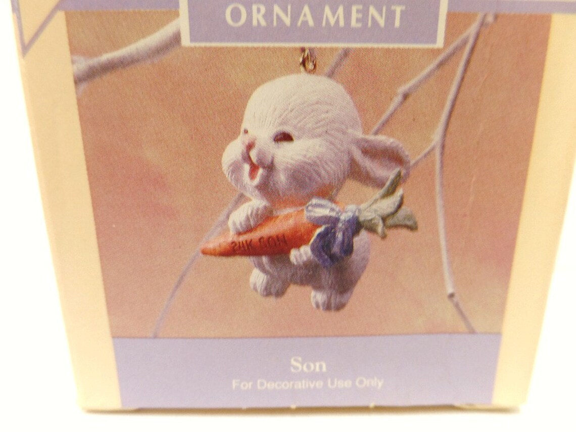 Hallmark Son Easter Ornament 1990 NOS Rabbit Holding Carrot - Etsy