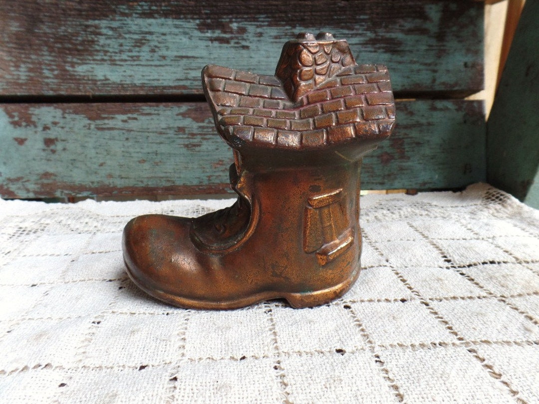 Vintage Shoe House Coin Bank Old Woman Who Lived in A Shoe Mother Goose ...