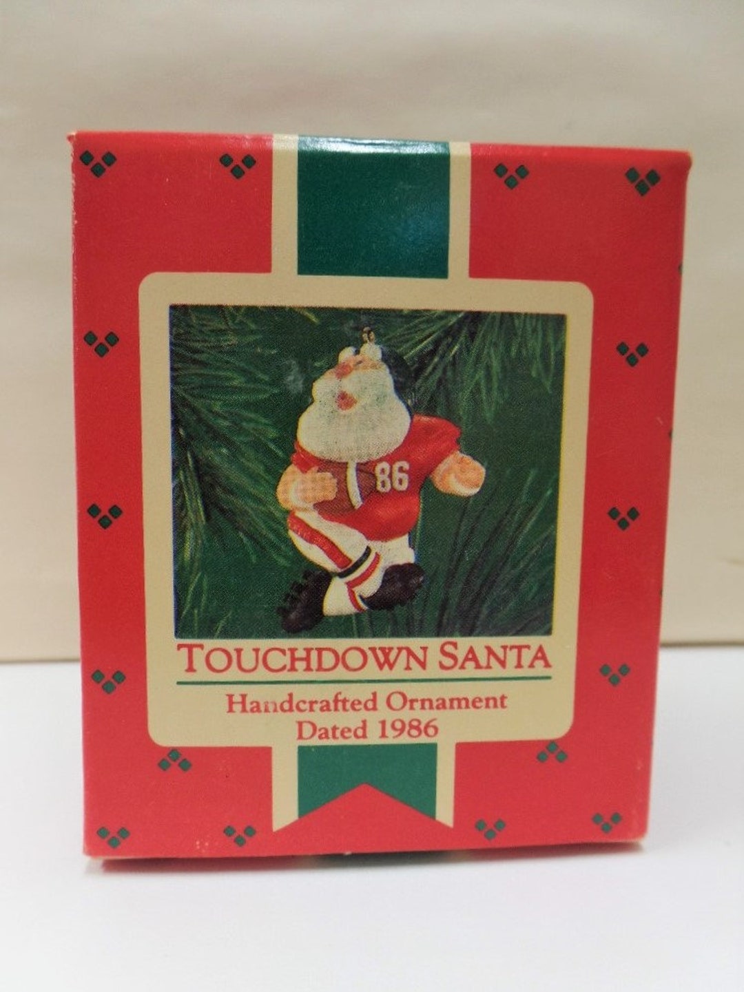 Hallmark Touchdown Santa Christmas Ornament 1986 NRFB New Santa Claus ...