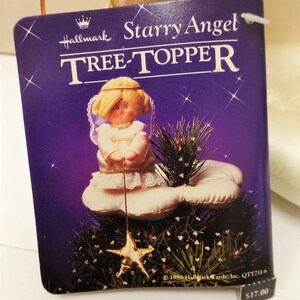 Vintage Hallmark Starry Angel Tree Topper 1986 NOS Angel on Cloud - Etsy