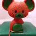 Vintage Hallmark Calico Mouse Stocking Hanger 1977 Red Mouse Christmas ...