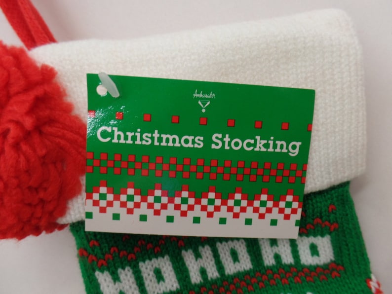 Vintage Ambassador Hallmark Knit Christmas Stocking 1985 Santa Claus ...