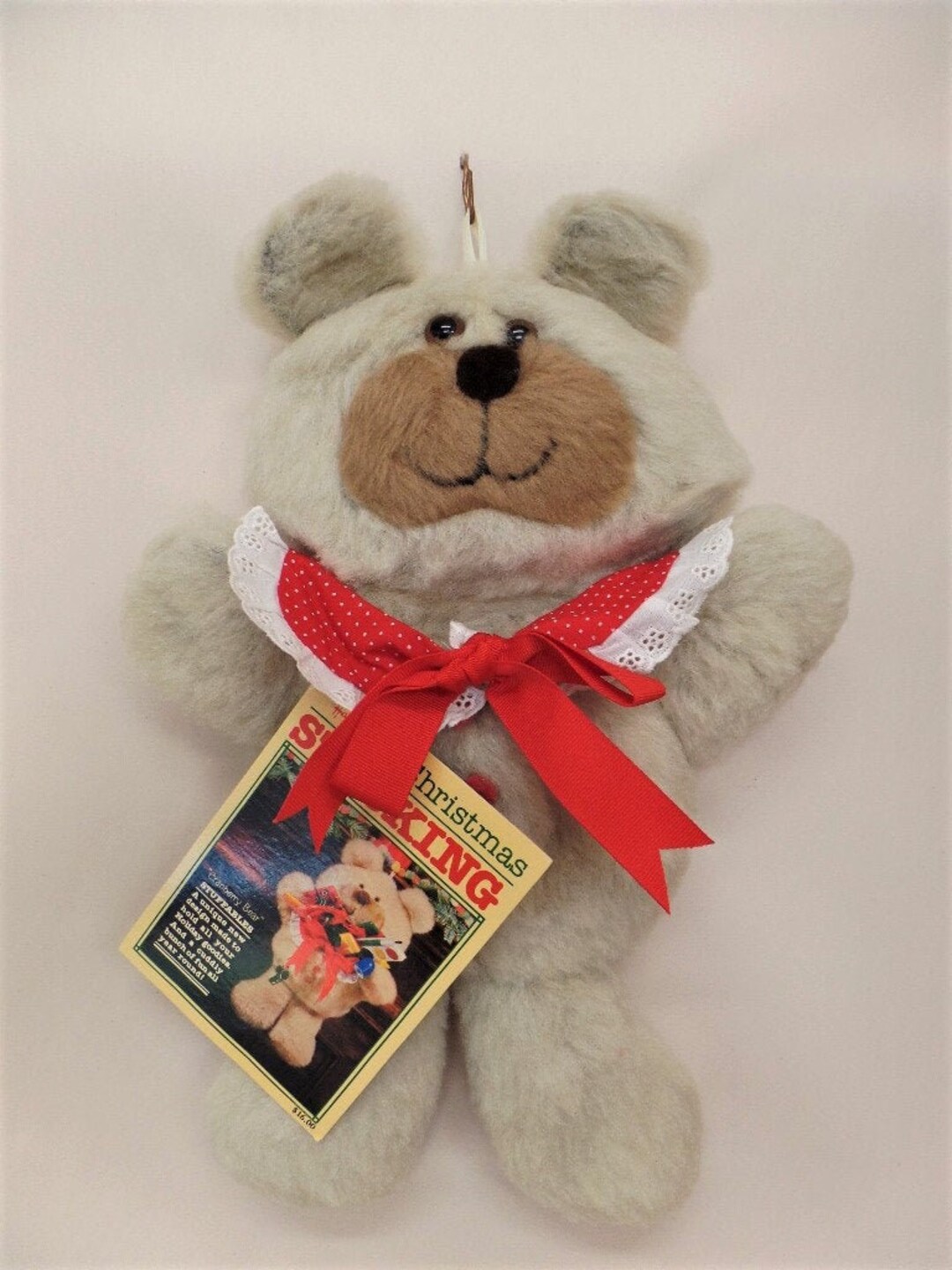 Vintage Hallmark Cranberry Bear Stuffables Christmas Stocking 1984 NOS ...