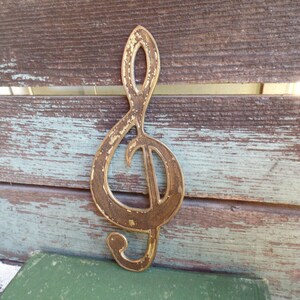 Vintage Solid Brass Musical Note Brass Wall Plaque - Etsy