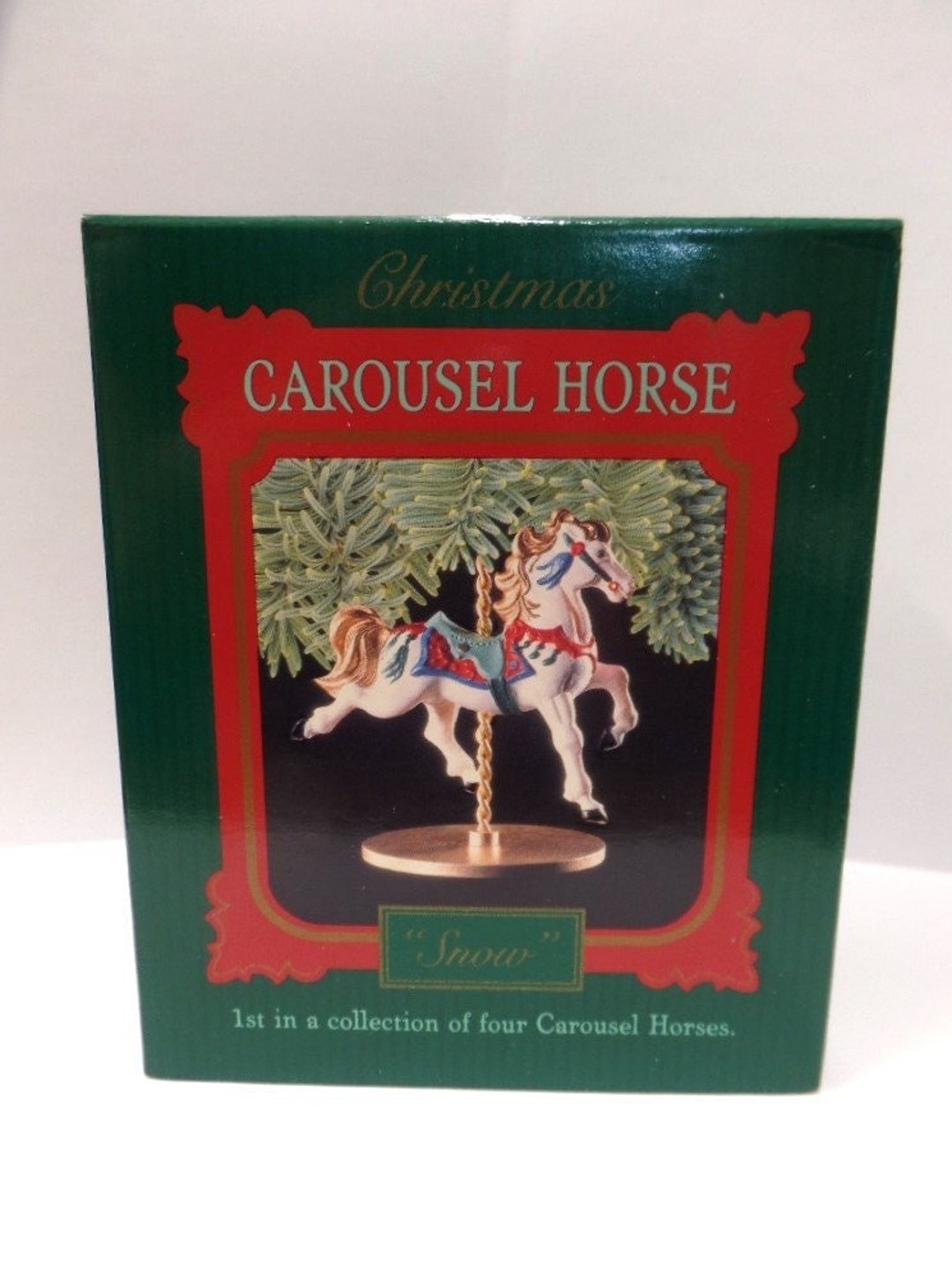 Hallmark Carousel Horse Snow Christmas Ornament 1989 NRFB NOS - Etsy